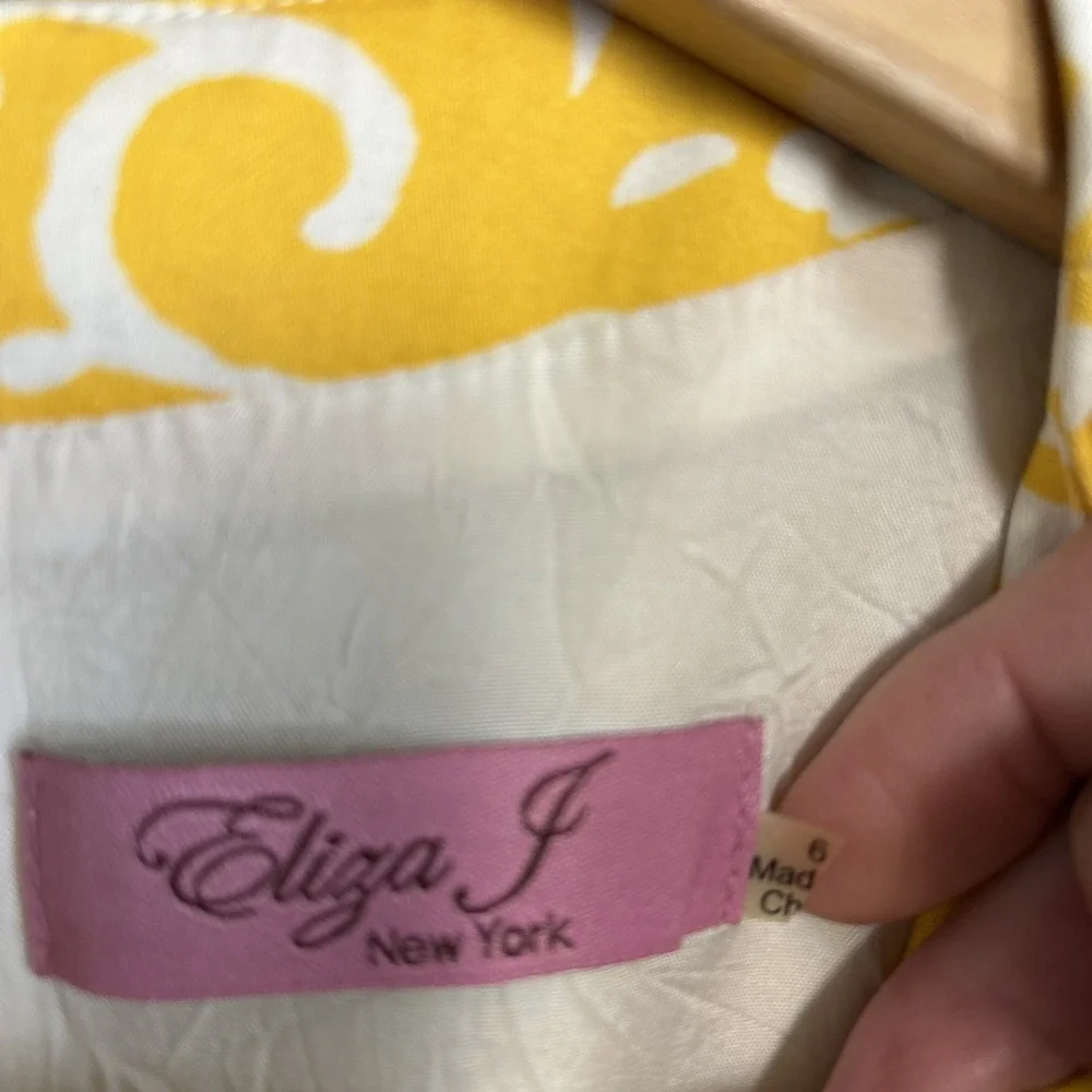 Eliza J | Dresses | Eliza J Dress Womens 6 Yellow Floral Tea Party ...